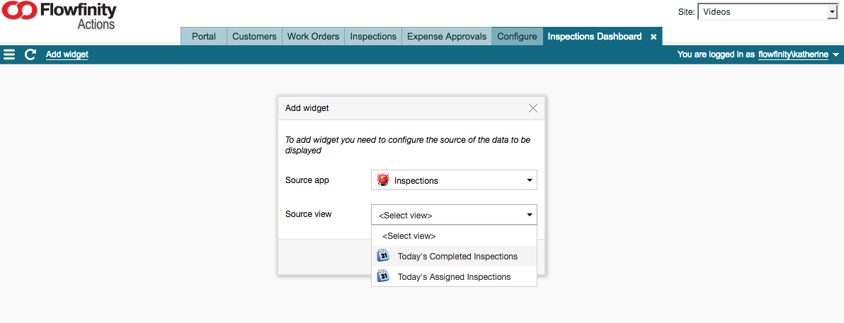 Dashboards: Launch record operations | Flowfinity Knowledge Base